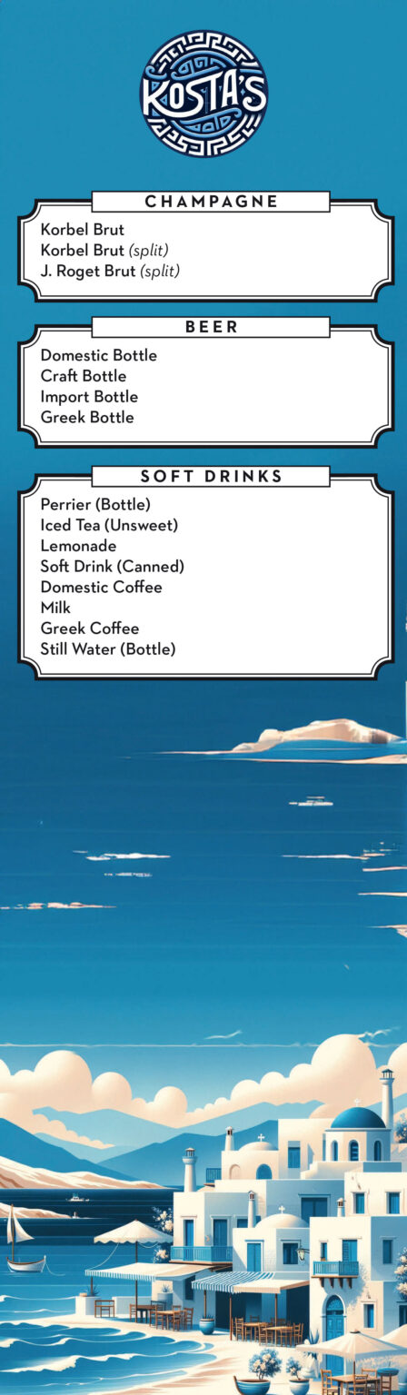 Menu – Kosta’s Greek Cafe