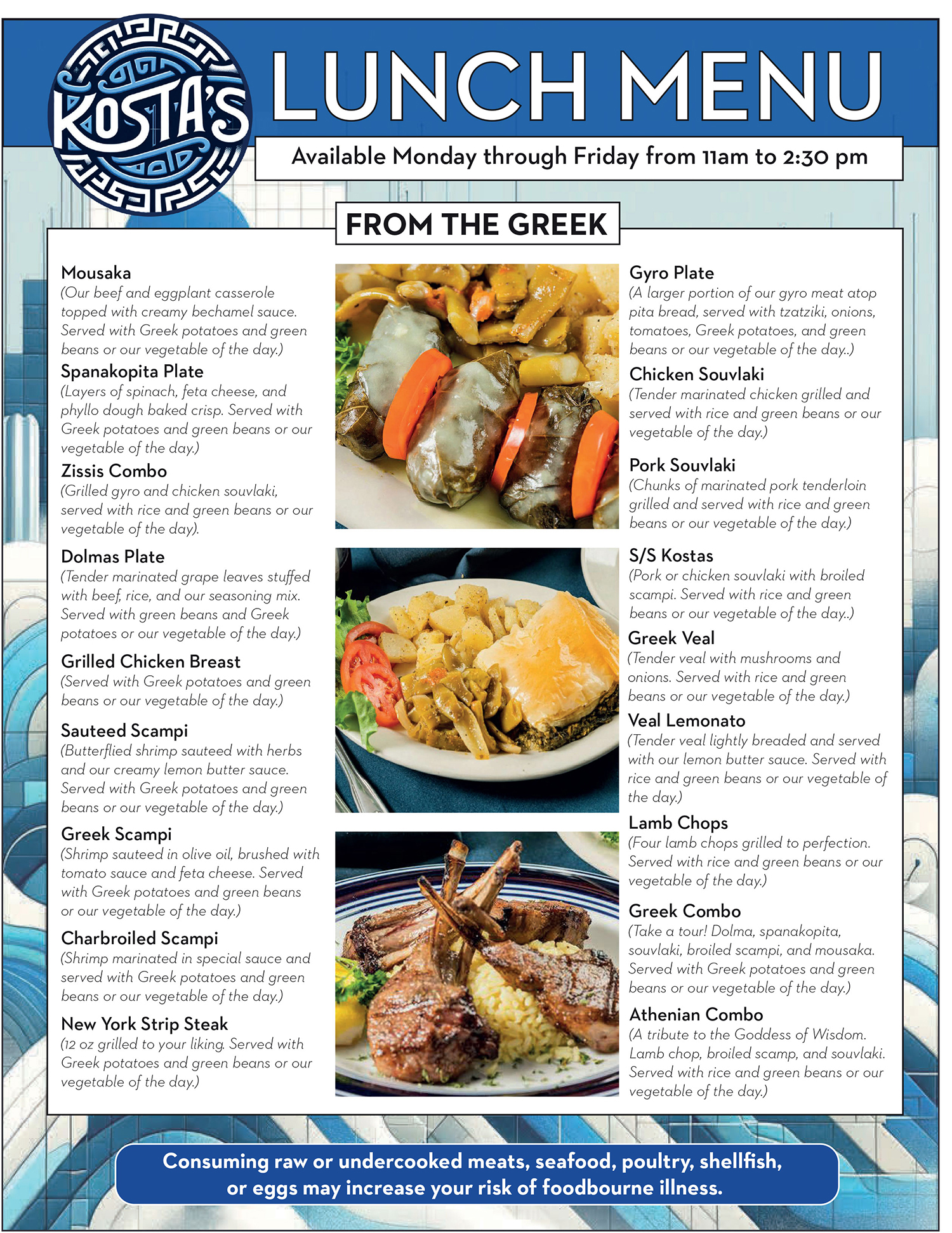 Menu – Kosta’s Greek Cafe